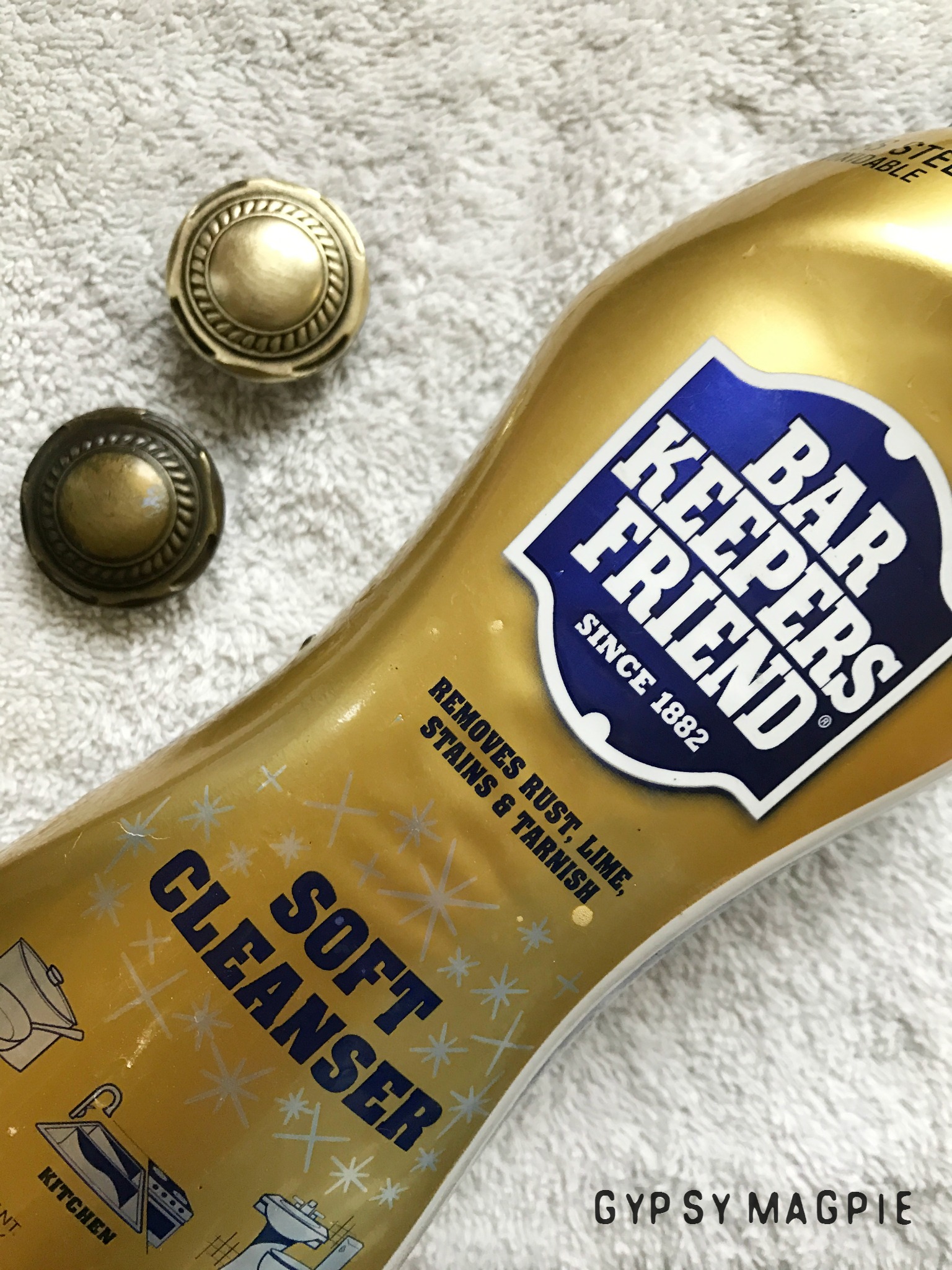 Tarnished Brass Hardware Cleaning Experiment - Gypsy Magpie