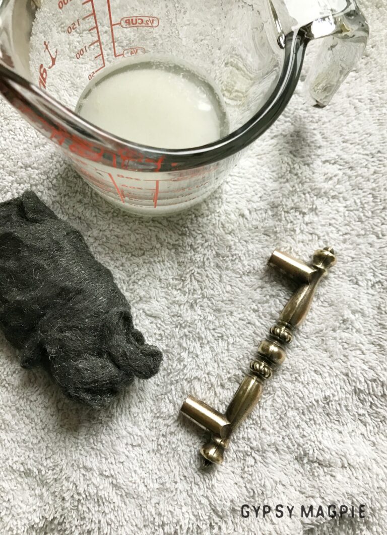 Tarnished Brass Hardware Cleaning Experiment - Gypsy Magpie