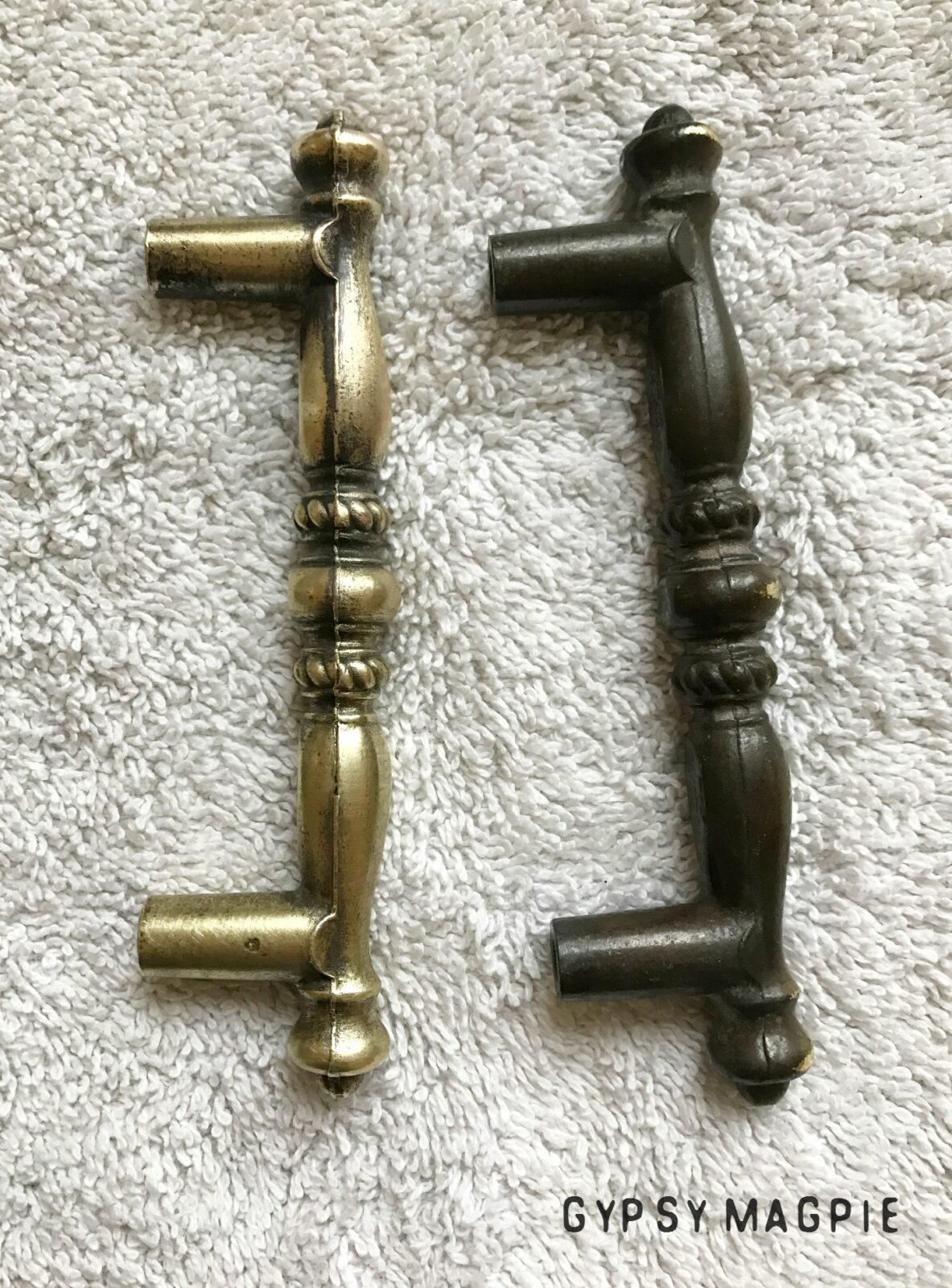 Tarnished Brass Hardware Cleaning Experiment - Gypsy Magpie
