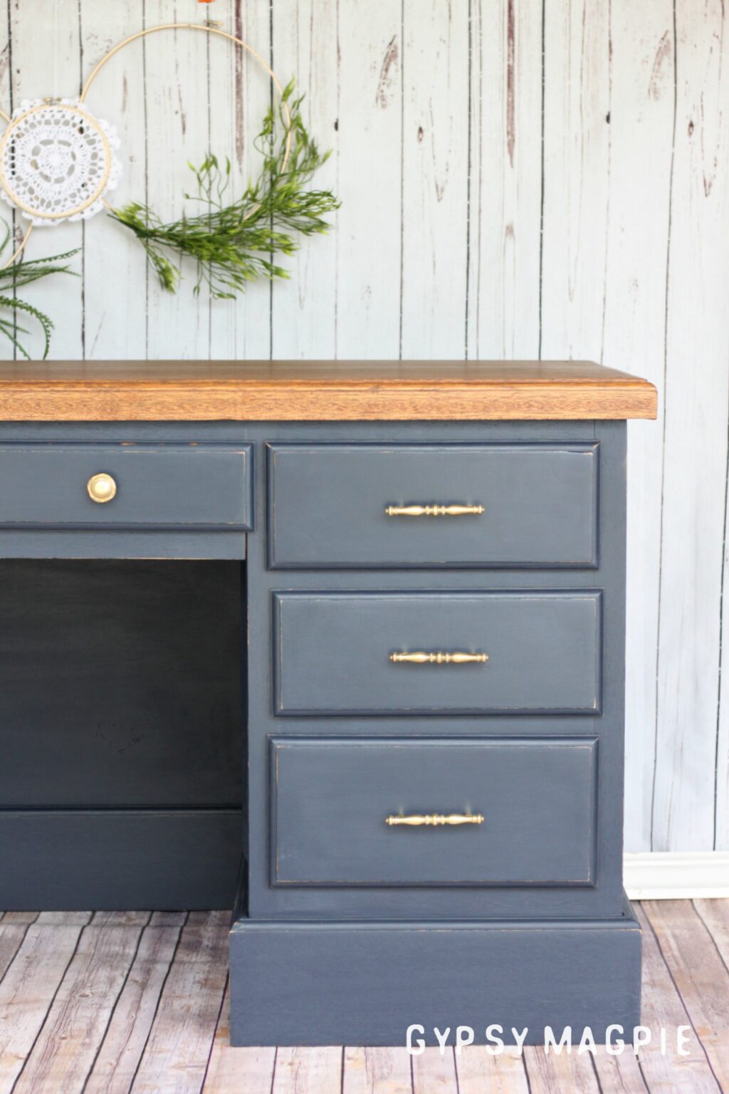 Navy Blue Shop Class Desk - Gypsy Magpie