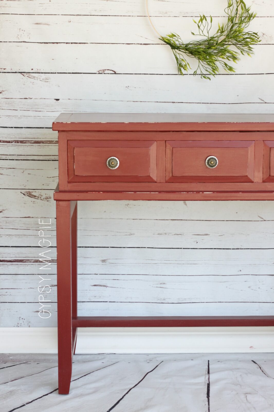 Tuscan Red and Honeycomb Console Table | Gypsy Magpie
