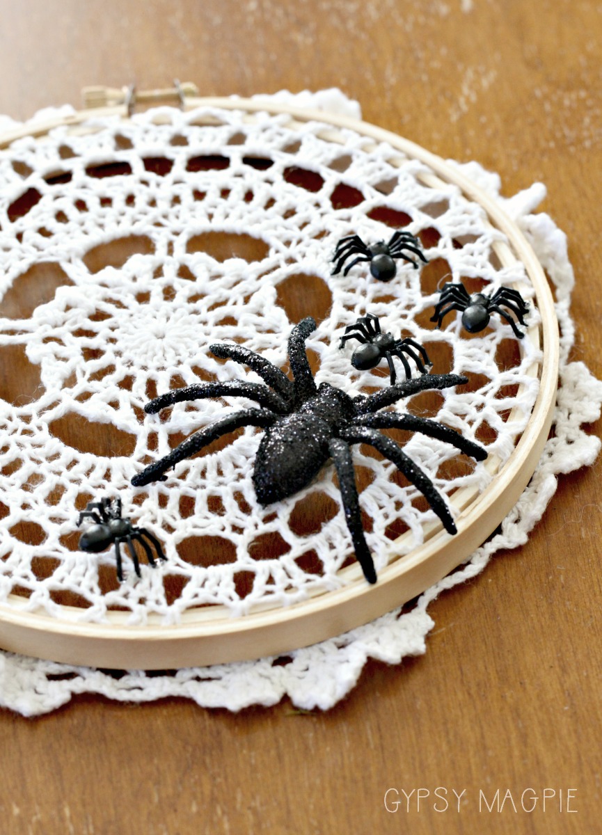 Farmhouse Halloween Spider Web Doily | Gypsy Magpie