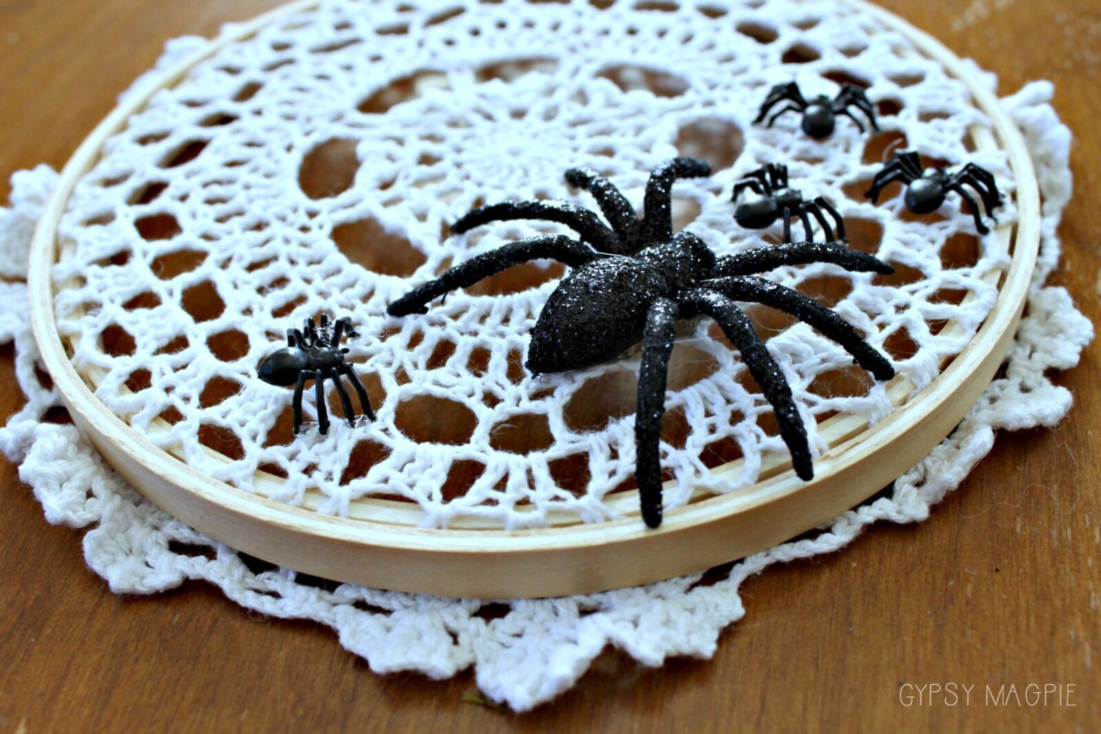 Farmhouse Halloween Spider Web Doily | Gypsy Magpie