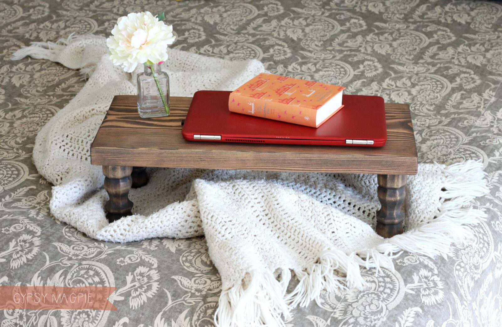 DIY Farmhouse Bed Tray | Gypsy Magpie