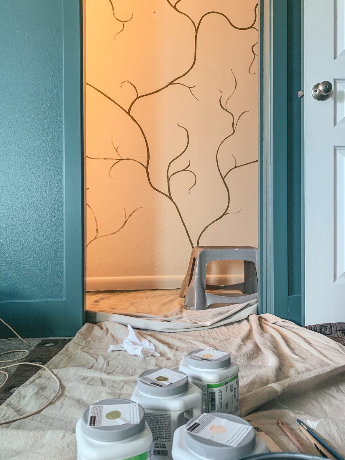 Hand Painted Floral Wall Mural | Gypsy Magpie