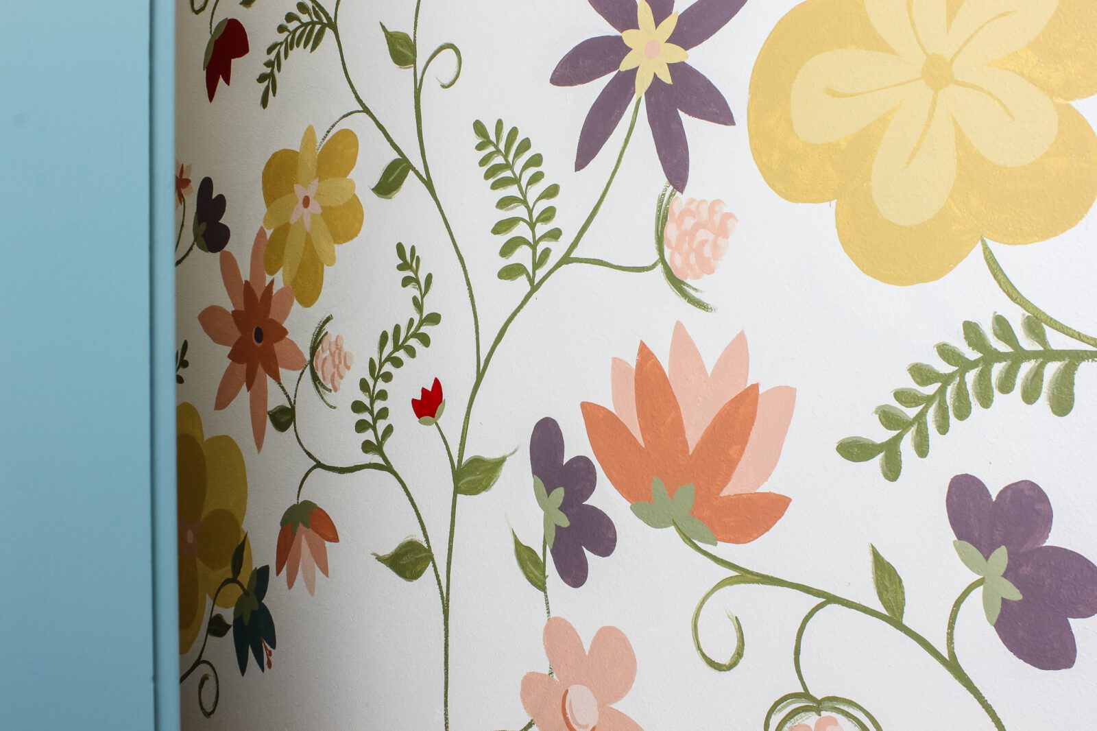 Hand Painted Floral Wall Mural | Gypsy Magpie