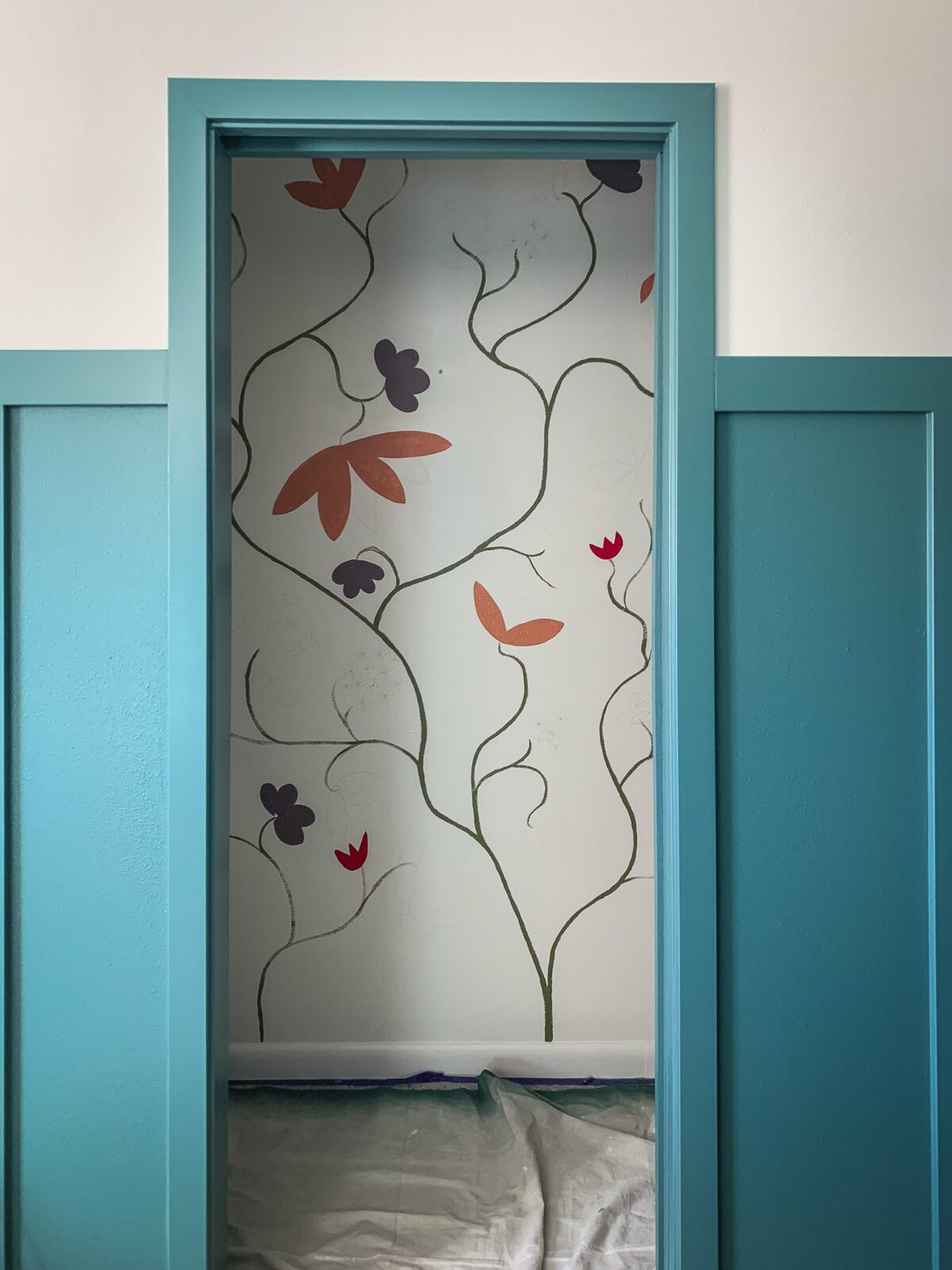 Hand Painted Floral Wall Mural | Gypsy Magpie