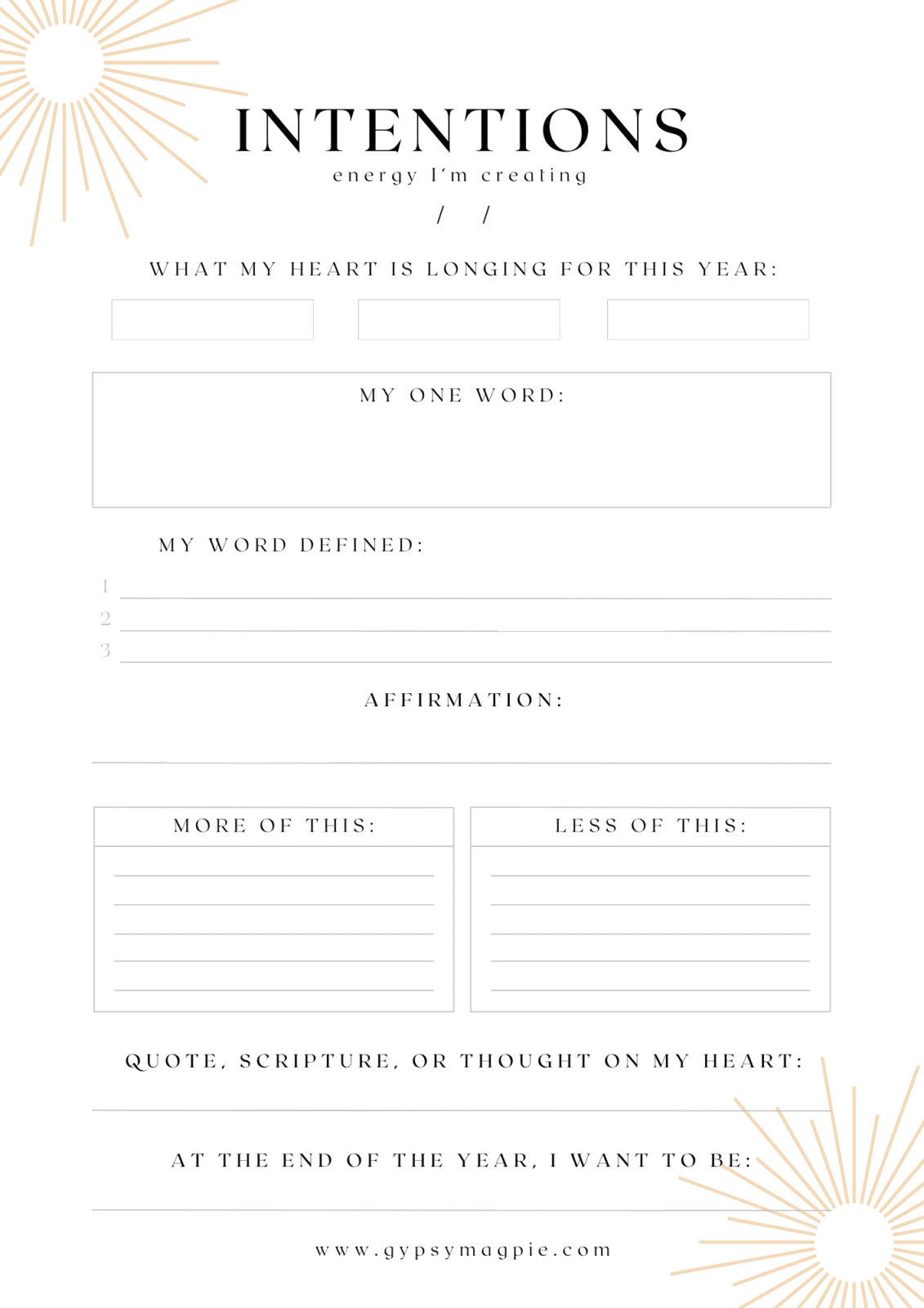 One Little Word: Year Review + New Year Intention Journaling | Gypsy Magpie