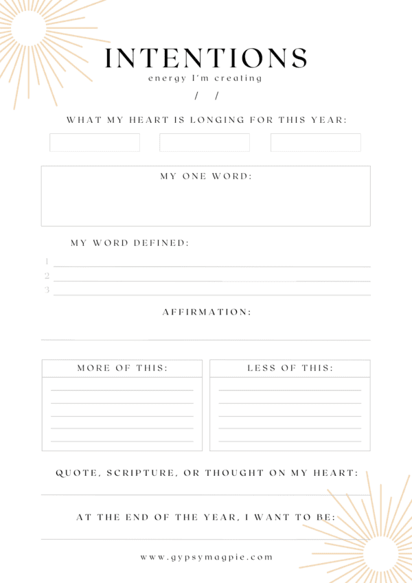 One Little Word: Year Review + New Year Intention Journaling | Gypsy Magpie