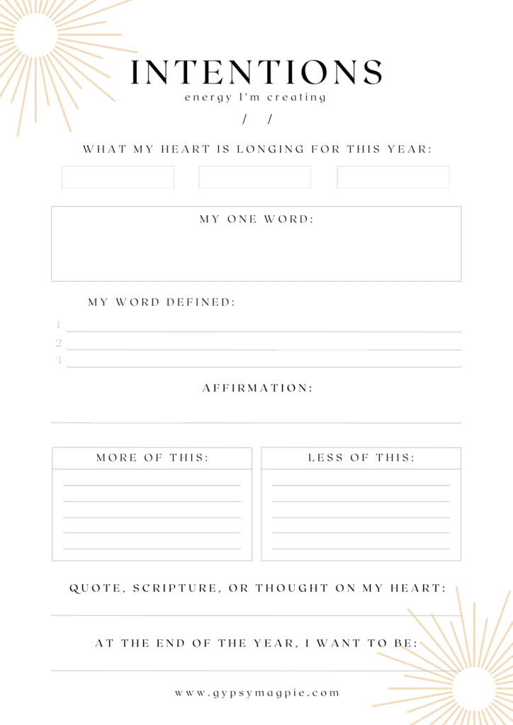 One Little Word: Year Review + New Year Intention Journaling | Gypsy Magpie